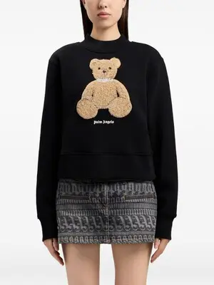 Palm Angels Bear Graphic Crewneck Sweatshirt - Black