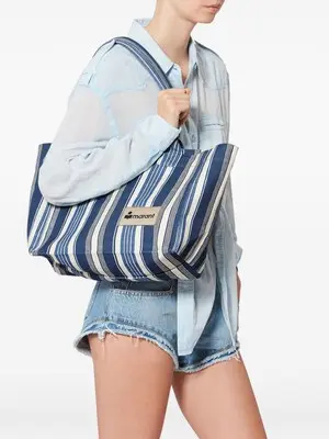 Isabel Marant Étoile Yenky Zipped Cotton Tote - Blue