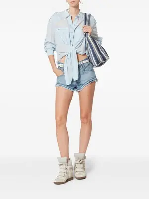 Isabel Marant Étoile Yenky Zipped Cotton Tote - Blue