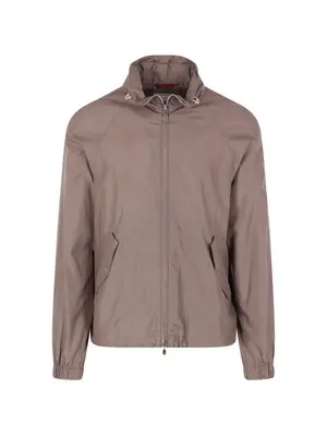 Brunello Cucinelli Silk Blouson Jacket - Brown
