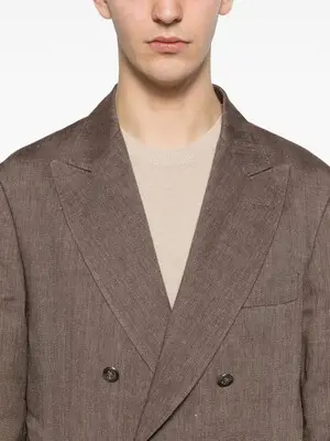 Brunello Cucinelli Wool And Linen Double-breasted Suit