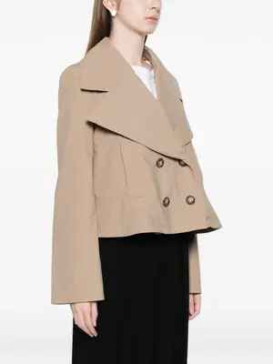 Emporio Armani Cotton Double-breasted Jacket - Beige