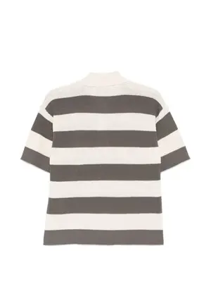 AMI Paris De Coeur Striped Polo Shirt - Grey