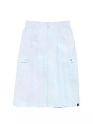 AGNES B. Checked Zip Front Pocket Skirt