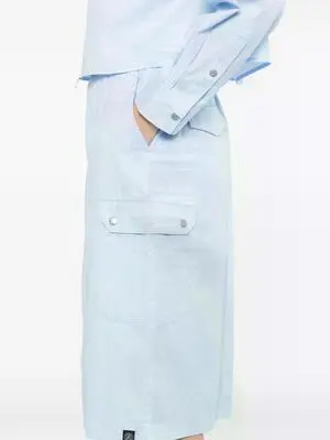 AGNES B. Checked Zip Front Pocket Skirt