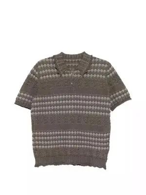 JNBY Collared Patterned Knit Top