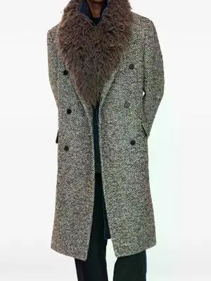Burberry Wool Mohair Blend Tailored Coat