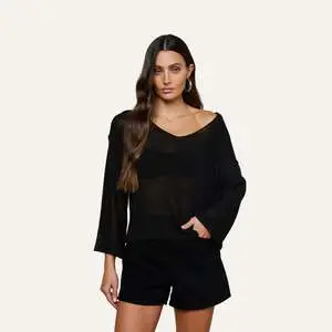 L'Agence Ethan Knit Pullover Black