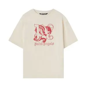 Palm Angels Dragon Lunar New Year Tee 'beige/red - Cream