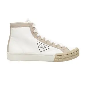 Prada Gabardine Wheel High-top Sneakers - White