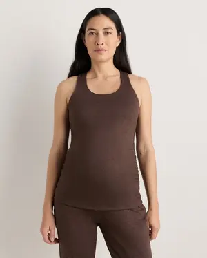 Quince Maternity Tank Top - Heather Espresso