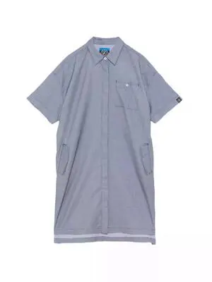 AGNES B. Checker Shirt Dress - Blue