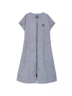 AGNES B. Checked Midi Dress - Blue