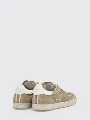 Premiata Steven Embellished Suede Low Top Sneakers - Mud