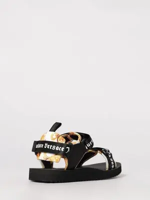 Versace Fabric Sandals With Printed Logo