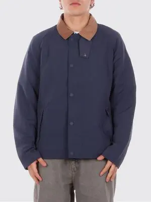 Barbour Button-up Jacket With Band Collar - Blue