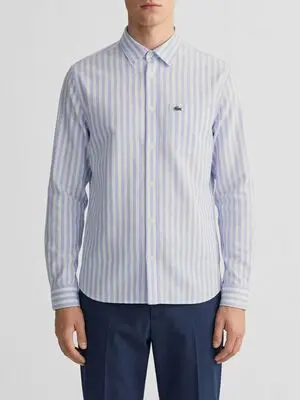 Lacoste Striped Cotton Shirt - Blue