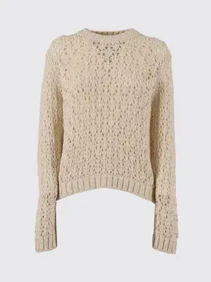 Fabiana Filippi Perforated Cotton Blend Crew Neck Sweater