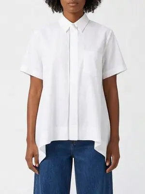 Sacai Asymmetrical Short Sleeve Shirt - White
