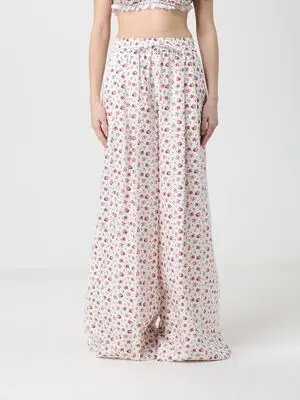 Dolce & Gabbana Printed Cotton Palazzo Trousers - White