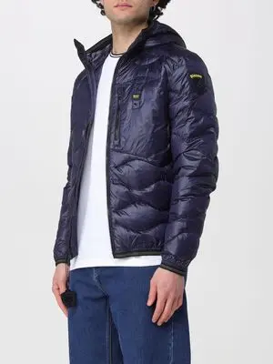 BLAUER. Quilted Padded Nylon Down Jacket - Blue