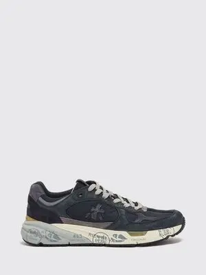 Premiata Mase Suede And Canvas Lace-up Sneakers - Navy