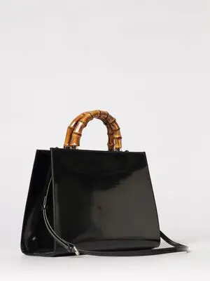 Just Cavalli Brushed Faux Leather Bag With Bamboo Handle