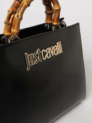Just Cavalli Brushed Faux Leather Bag With Bamboo Handle