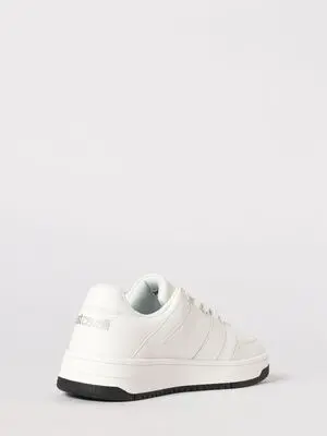 Just Cavalli Leather Sneakers With Stud Embellishments And Perforated Round Toe