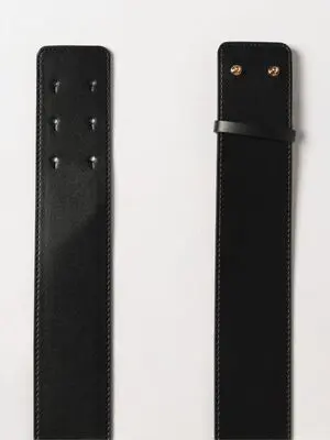 Elisabetta Franchi Wide Belt With Gold Tone Logo Buckle - Black