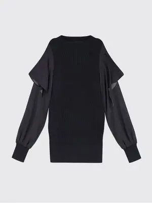 Sacai Cotton Knit Jumper With Balloon Sleeves