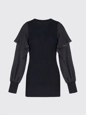 Sacai Cotton Knit Jumper With Balloon Sleeves