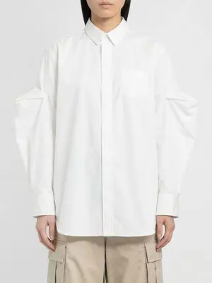 Sacai Striped Cotton Blend Shirt - Beige