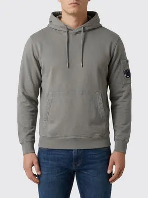 C.P. COMPANY Cotton Hoodie With Logo Detail - Grey