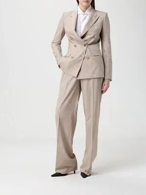 Tagliatore Double-breasted Suit In Linen Blend - Beige