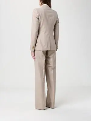 Tagliatore Double-breasted Suit In Linen Blend - Beige