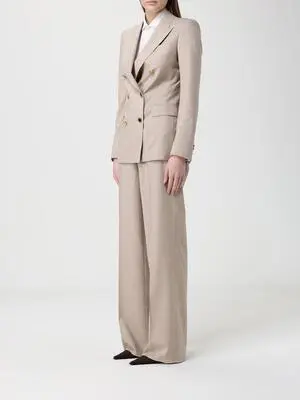 Tagliatore Double-breasted Suit In Linen Blend - Beige