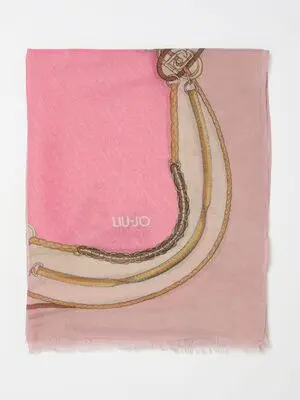 Liu Jo Polyester Scarf With All-over Lj Monogram - Pink