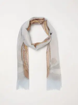 Liu Jo Polyester Scarf With All-over Lj Monogram - White