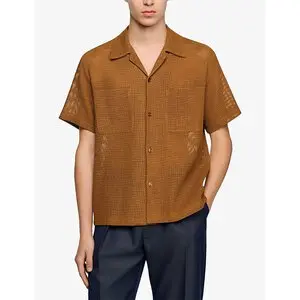 Sandro Openwork Short-sleeve Mesh Shirt
