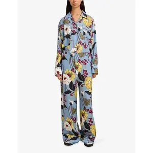 Marni Floral Wide-leg Satin Trousers - Mfb31