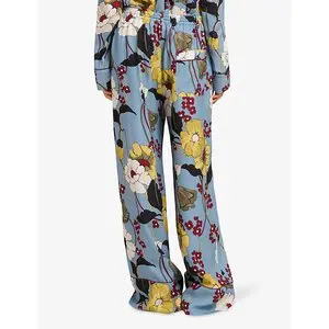 Marni Floral Wide-leg Satin Trousers - Mfb31