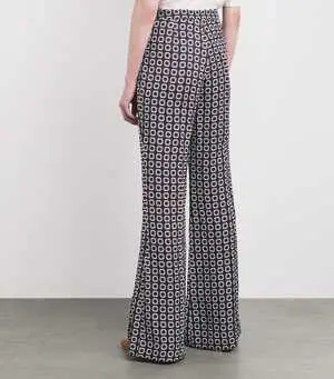 Sandro Floral Printed Flared Trousers - Blue