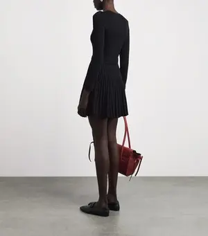 Sandro Pleated Knit Mini Dress
