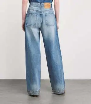 Sandro Embellished Straight-leg Jeans
