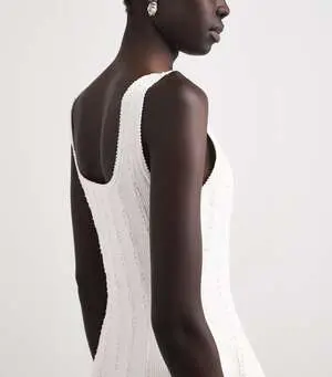 Sandro Beaded Knit Mini Dress - Beige