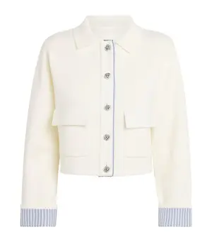 Sandro Wool-blend Cardigan With Contrast Trim