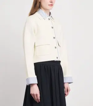 Sandro Wool-blend Cardigan With Contrast Trim