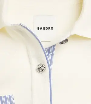 Sandro Wool-blend Cardigan With Contrast Trim