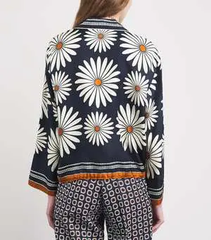 Sandro Floral Print Silk Shirt